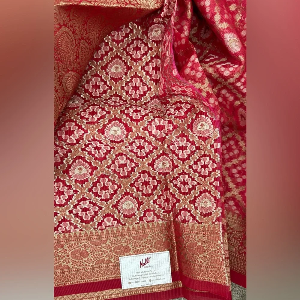 nalli | Sarees | Brand New Nalli Cotton Silk With Fine Zari Red Golden ...